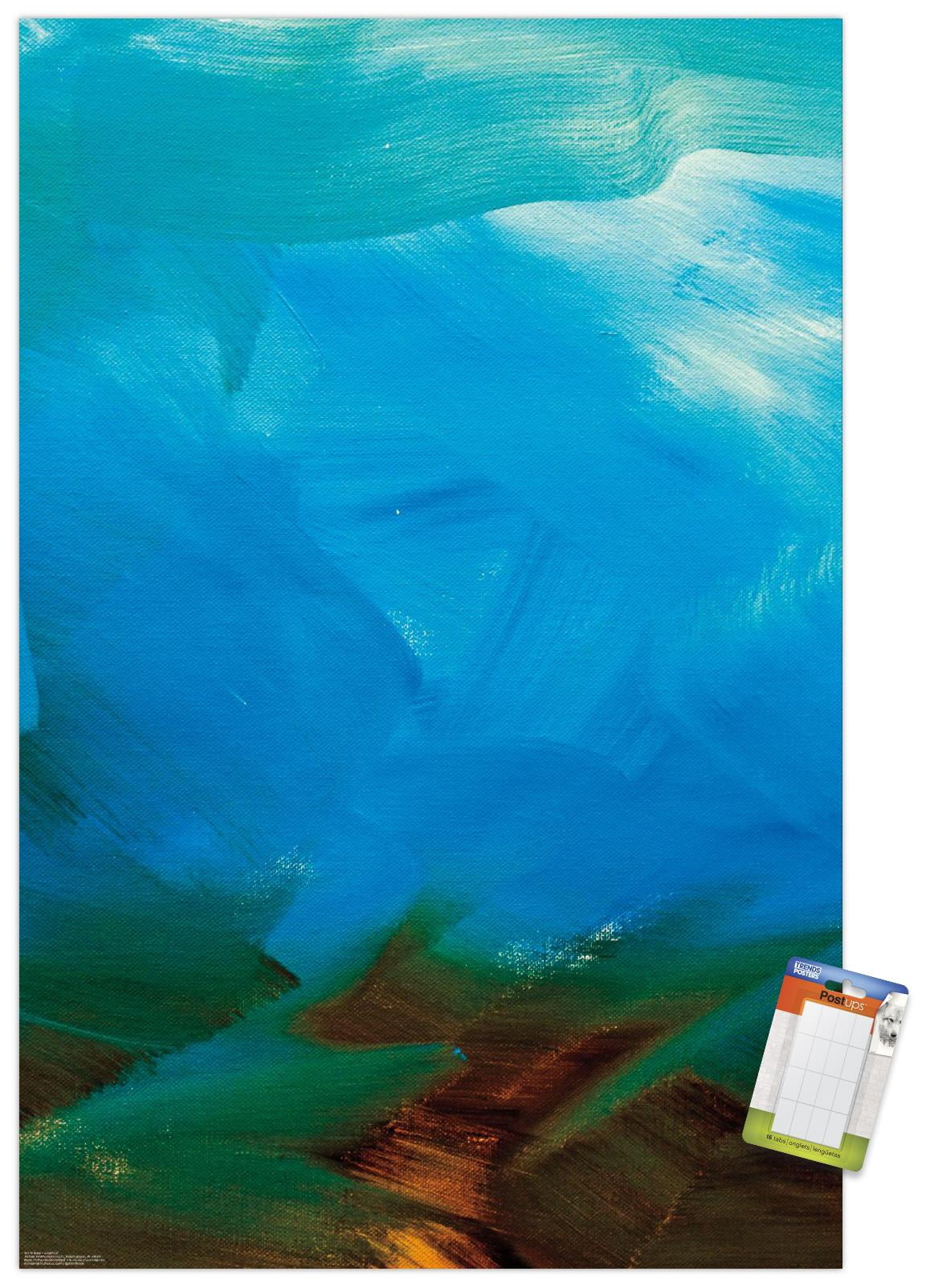Abstract Blue Wall Poster, 14.725" x 22.375" - Walmart.com