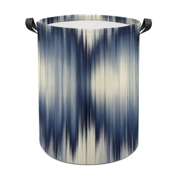 Abstract Blue Wave Pattern Large Dirty Clothes Hamper Foldable Laundry ...