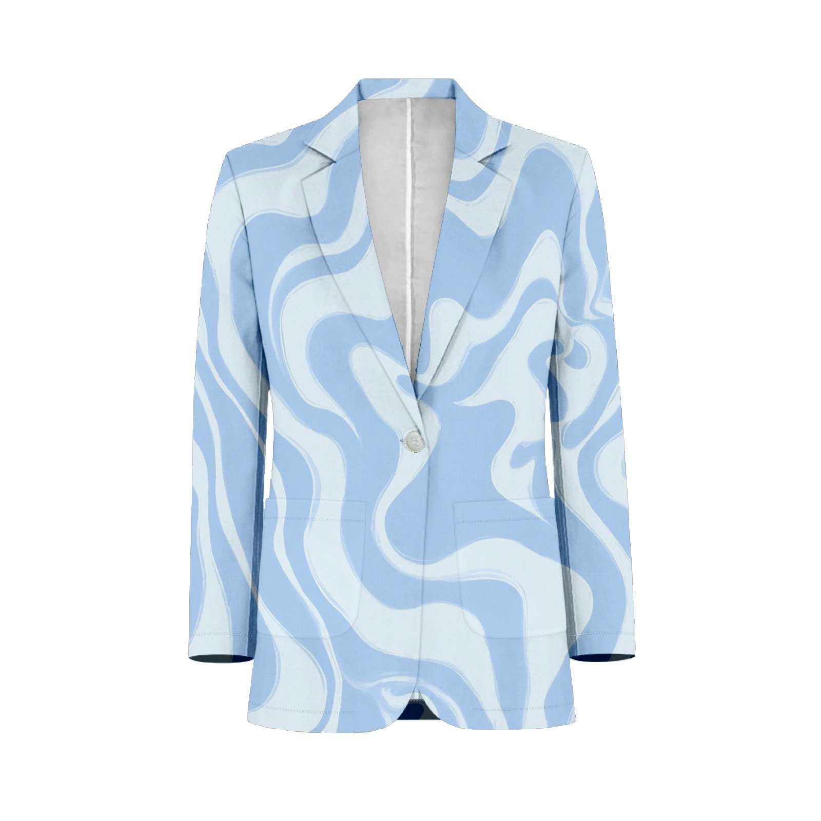 Abstract Blue Wavy Pattern Design Mens Suits Shawl Collar Slim Fit Suit ...