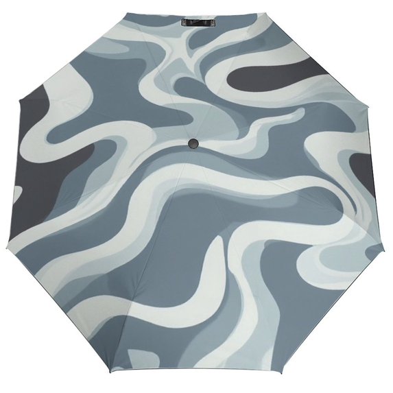 Abstract Blue Wavy Pattern Design Rain Umbrella Sun Protection Sun ...