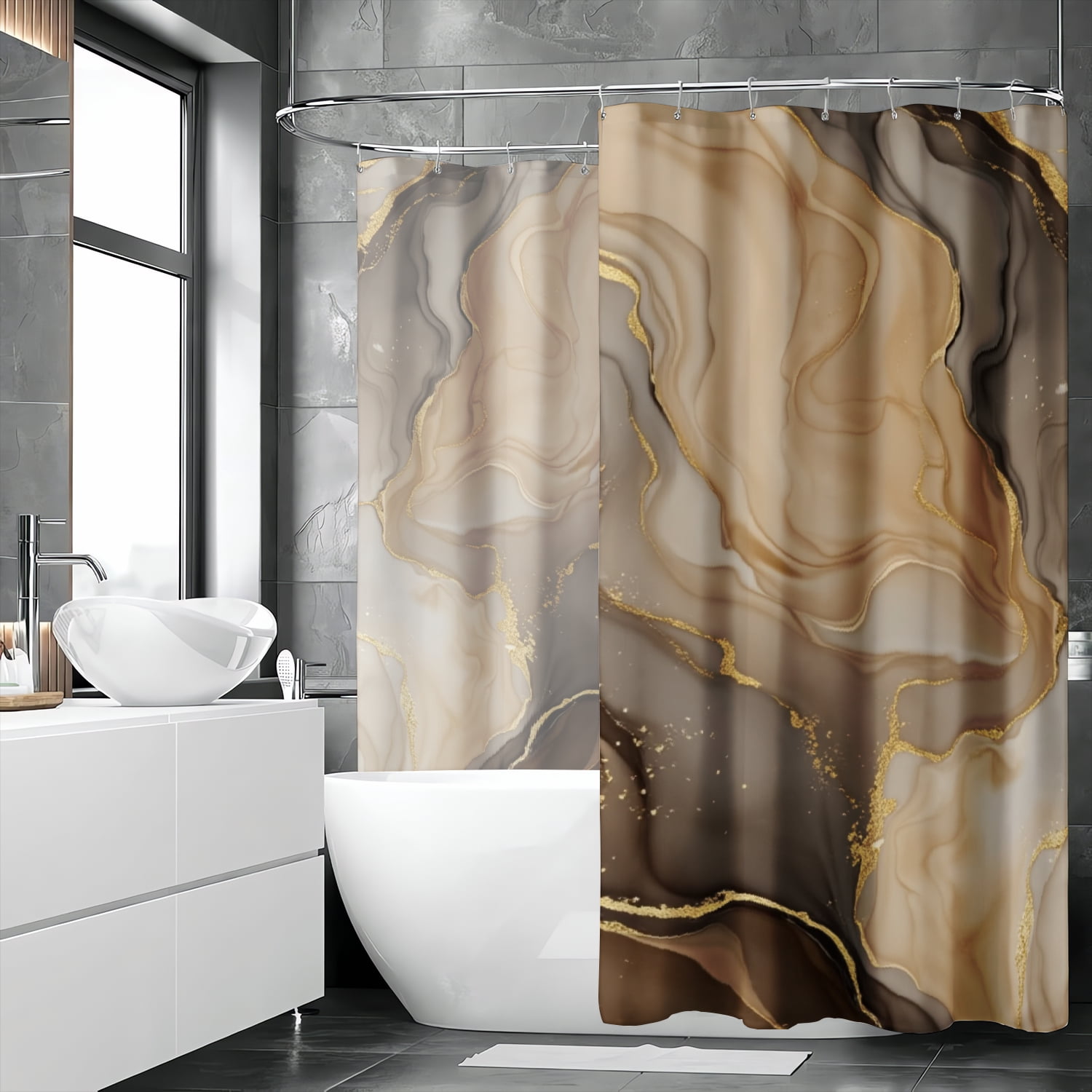 Abstract Blue White Alcohol Ink Ocean Fluid Shower Curtain Luxury ...