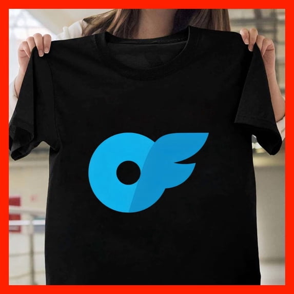 Abstract Blue Wing Logo T-Shirt Minimalist Graphic Tee Modern Tech ...
