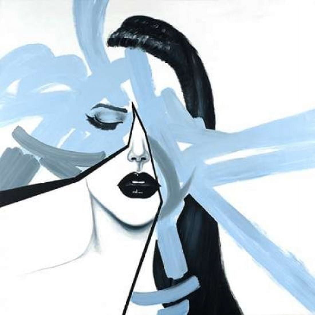 Abstract Blue Woman Portrait Poster Print by Atelier B Art Studio (12 x ...