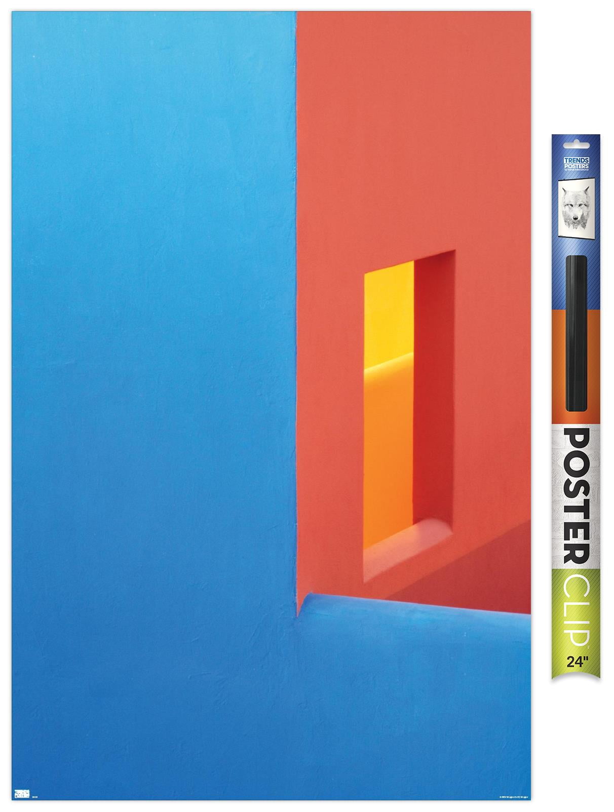 Abstract - Blue and Orange Walls Wall Poster, 22.375" x 34" - Walmart.com
