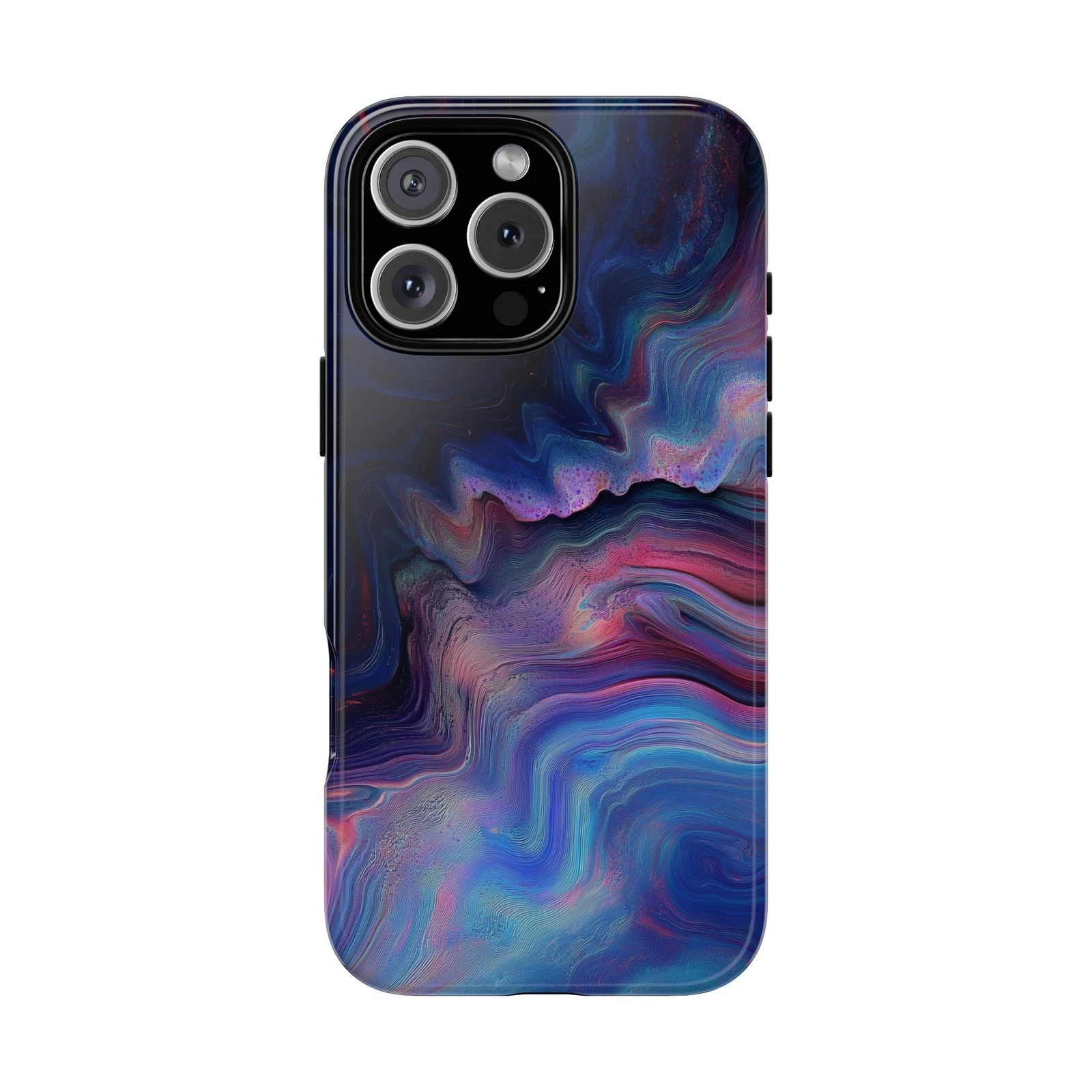 Abstract Blue and Purple Wave Painting Style Phone Case with iPhone 17 ...