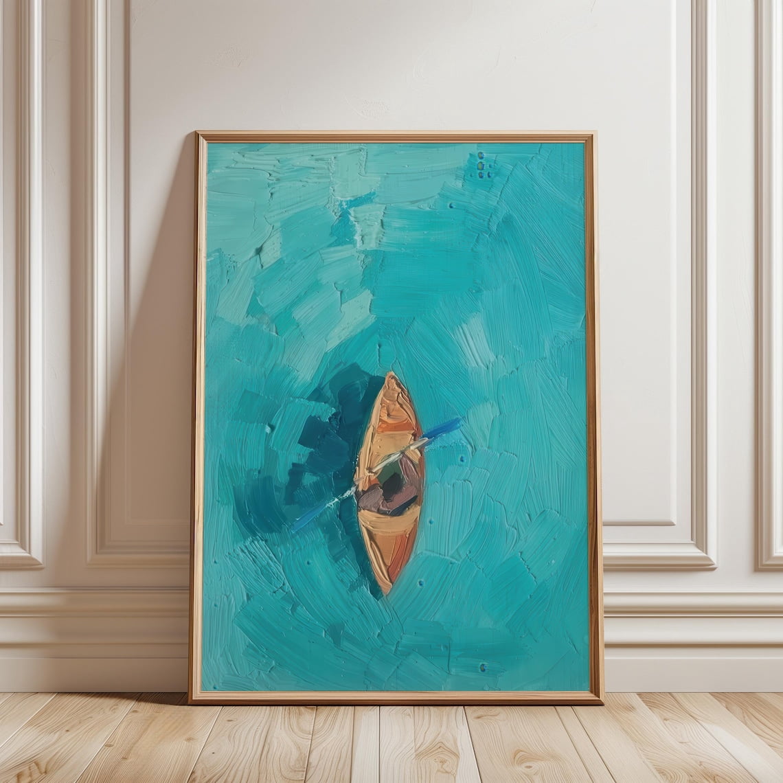 Abstract Boat Surf Inspired Ocean Modern Coastal Home Decor, Unframed ...