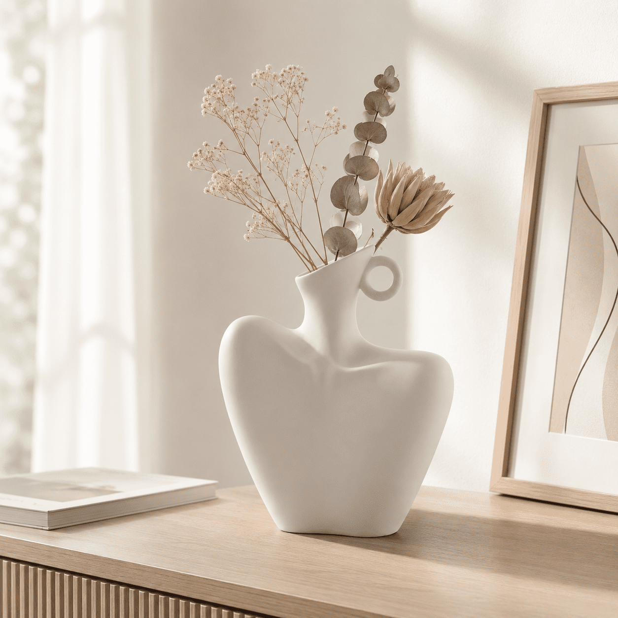 Abstract Body Ceramic Vase, Nordic Human Shape Decorative Flower Vase ...