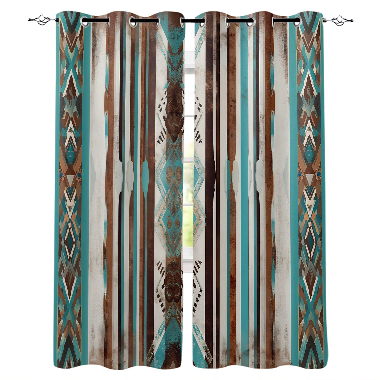 Abstract Bohemia Blackout Curtains for Bedroom/Living Room, Thermal ...