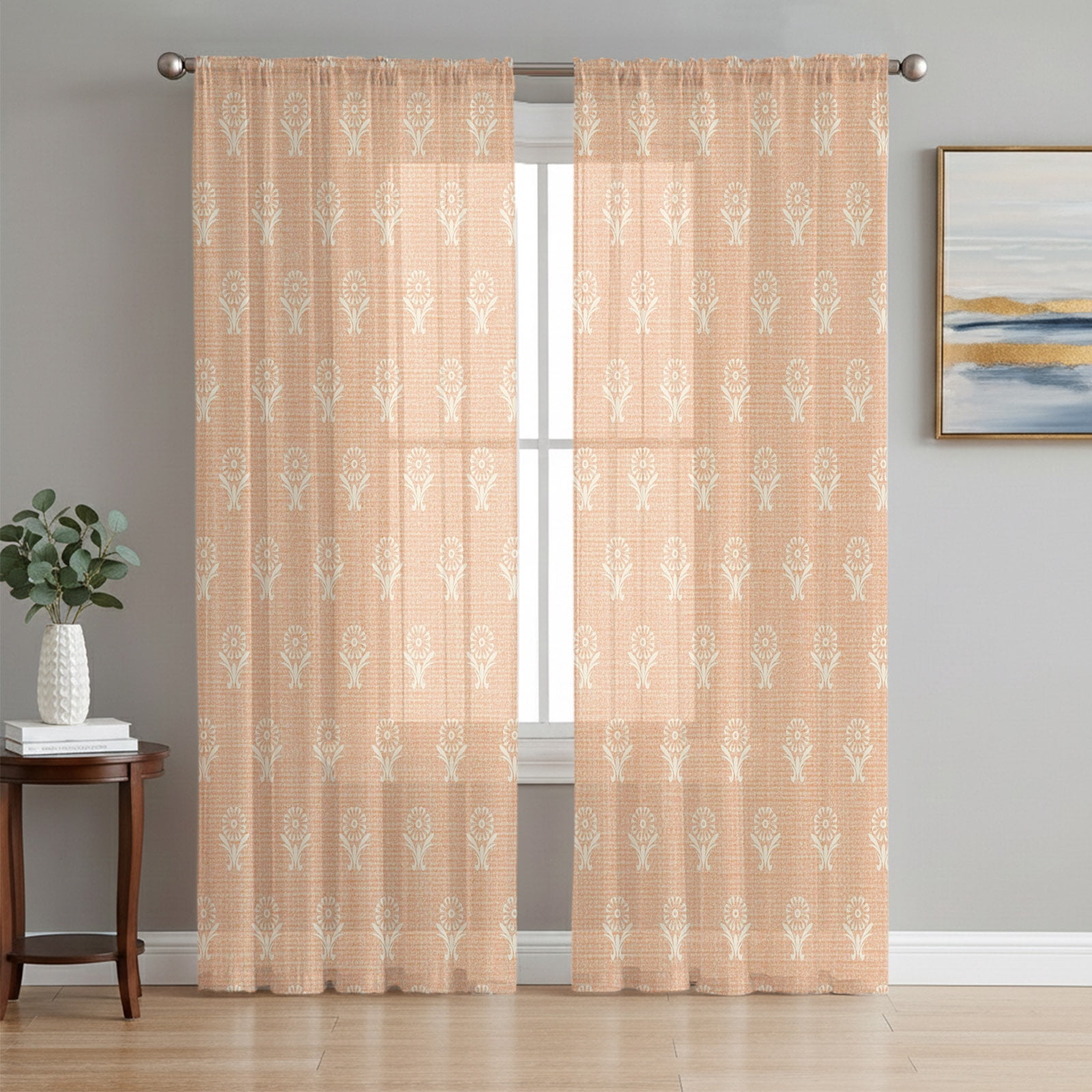 Abstract Bohemia Sheer Curtains for Living Room Bedroom Modern Boho ...