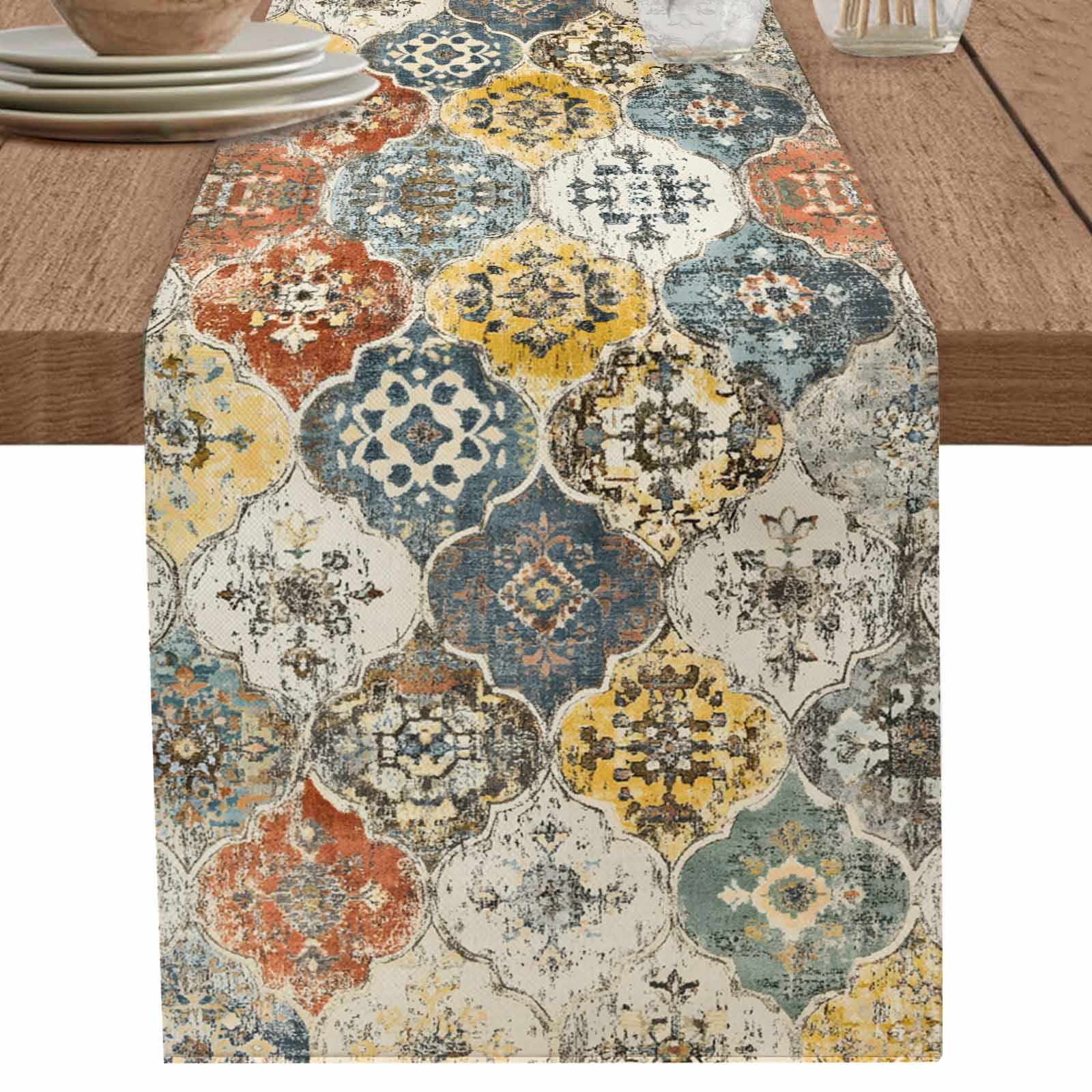 Abstract Bohemian Ethnic Pattern Texture Table Runner-70 Inch Long ...