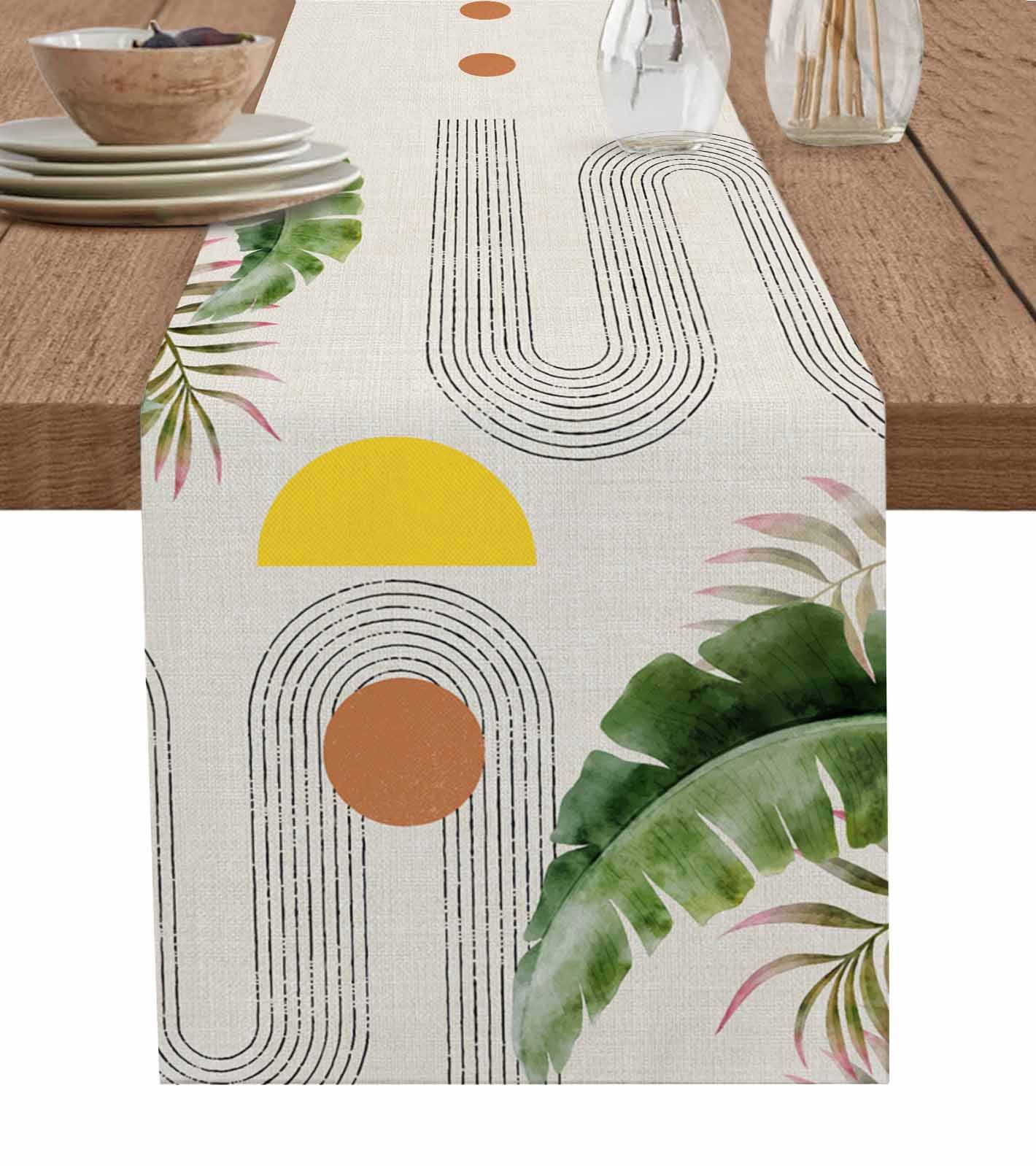 Abstract Bohemian Geometric Shapes Table Runners For Dining Room ...