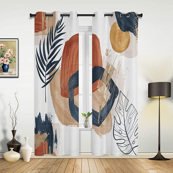 Abstract Bohemian Medieval Geometric Blackout Curtains, Modern Nordic ...