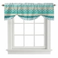 Abstract Bohemian Tie Up Valance Curtains Teal Green Boho Floral ...