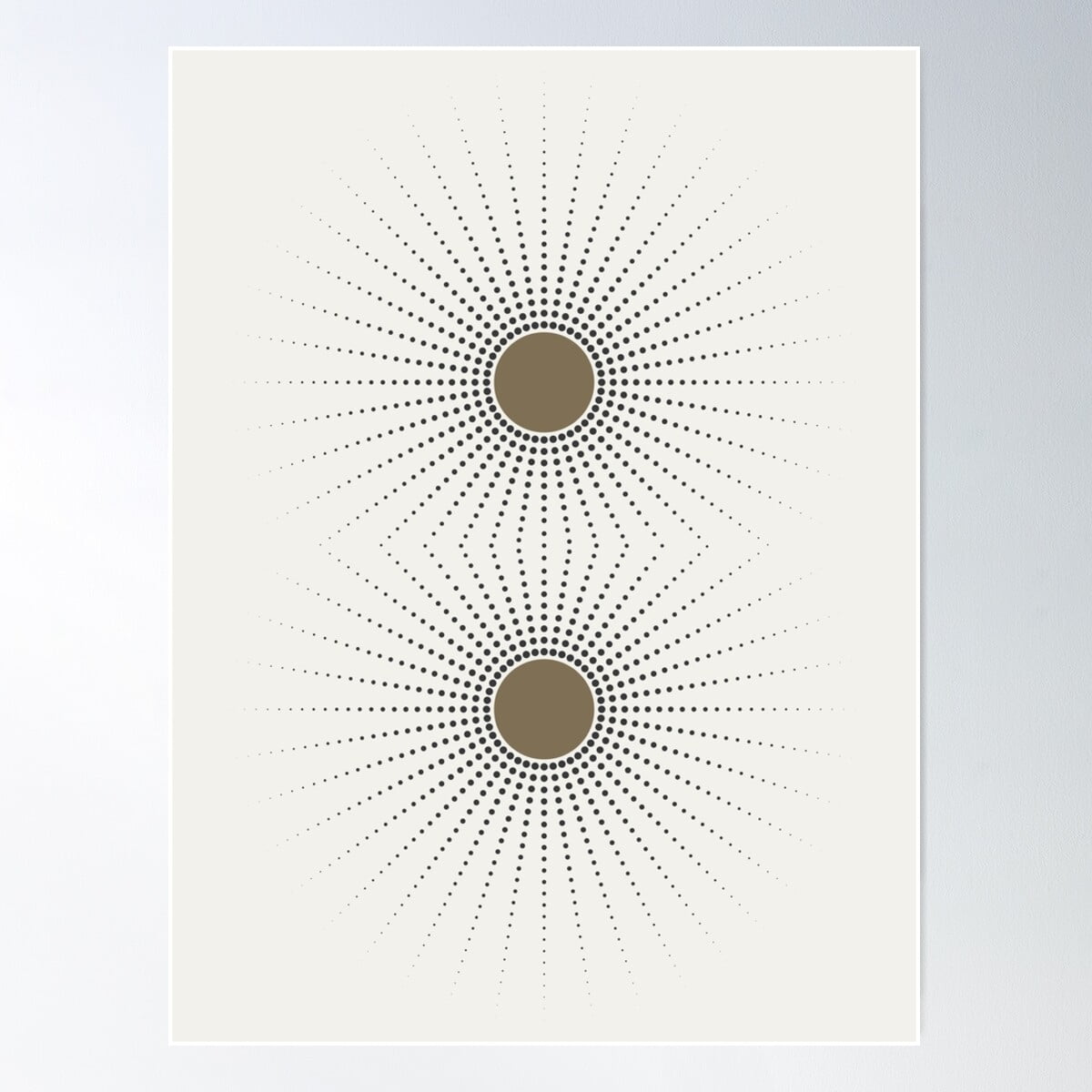 Abstract Boho Art Mid Century Illustration With Stripes And Circles ...