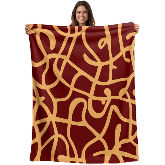 Abstract Boho Blanket Soft Cozy Warm Twin Blanket for Bed, Plush Fuzzy ...