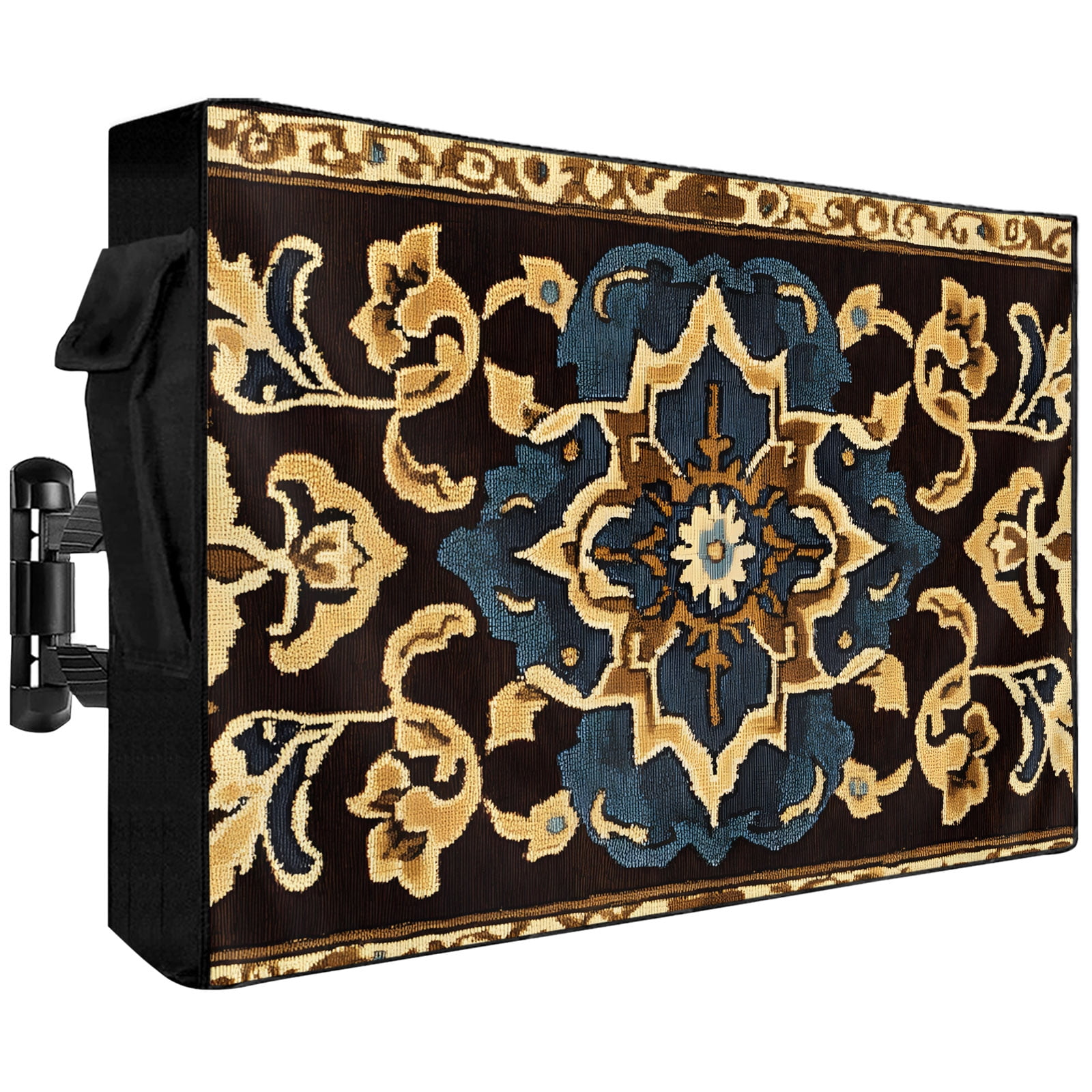 Abstract Boho Flower Pattern Brown Outdoor TV Cover 52 to 55 inch ...