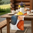 Abstract Boho Geometric Line Table Runner 60 Inch Long Ombre Navy Blue ...