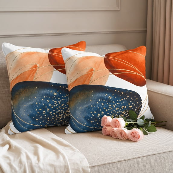 Abstract Boho Geometric Line Waterproof Throw Pillow Covers Set of 2 ...
