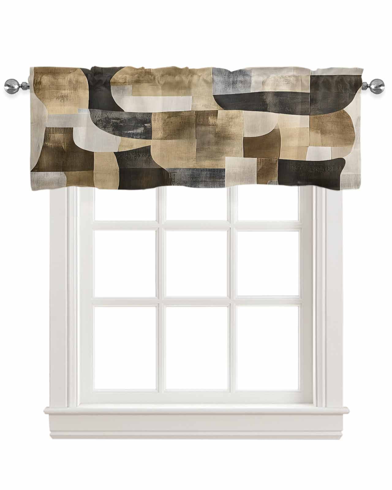 Abstract Boho Kitchen Valances for Windows Farmhouse Linen Window ...