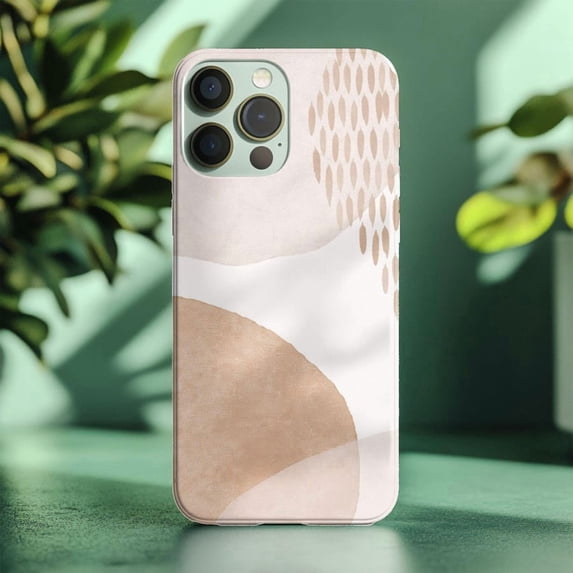 Abstract Boho Minimal Beige Art Case for iPhone 11 12 13 14 15 16 17 ...