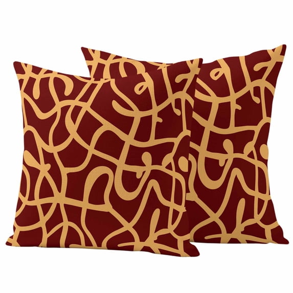 Abstract Boho Outdoor Waterproof Pillow Covers, Middle Century Rustic ...