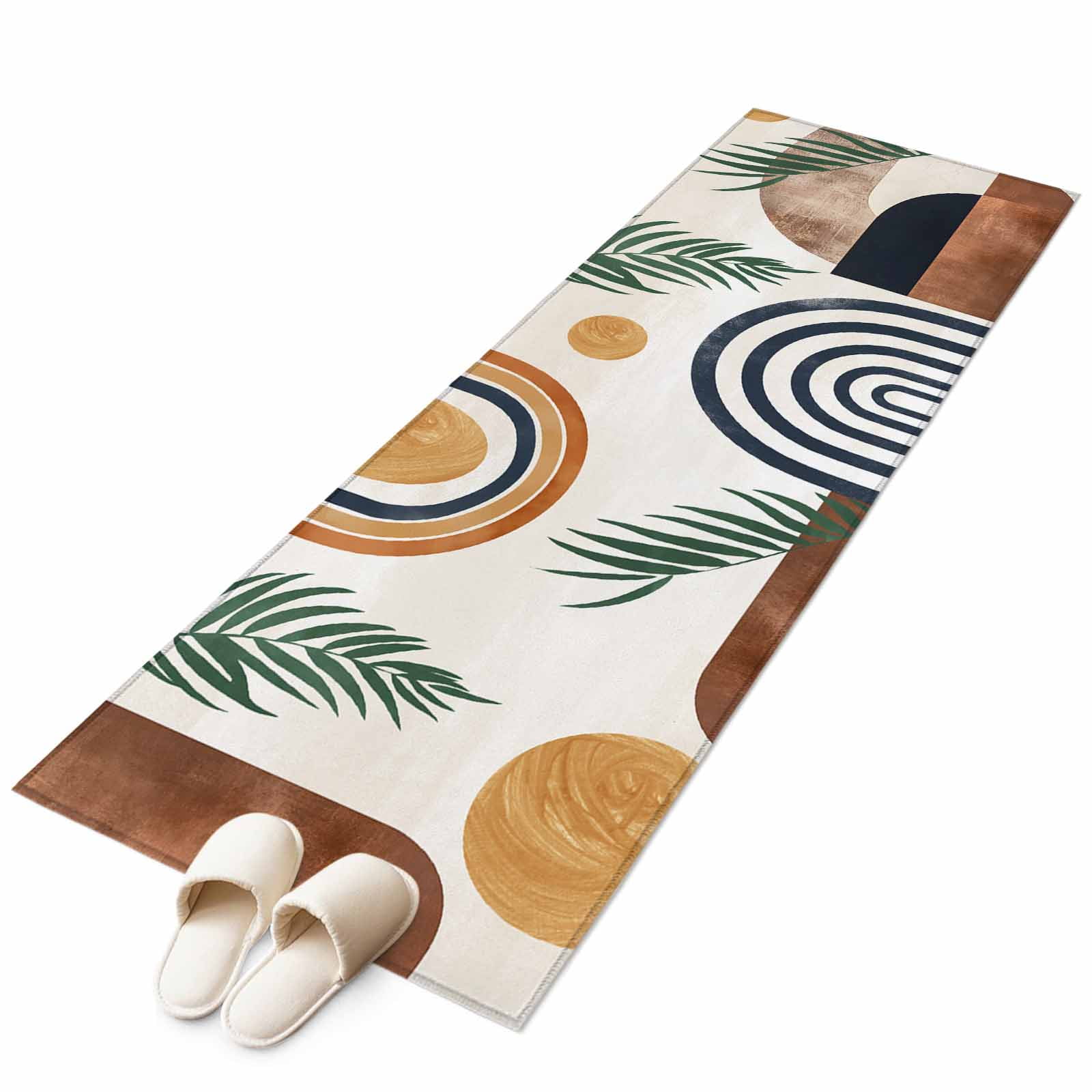 Abstract Boho Runner Rug 2x6 FT, Non Slip Hallway Carpet, Bohemian Palm ...