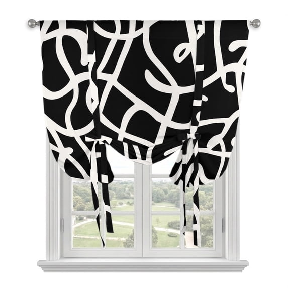Abstract Boho Tie Up Curtains for Window, Thermal Insulated Balloon ...