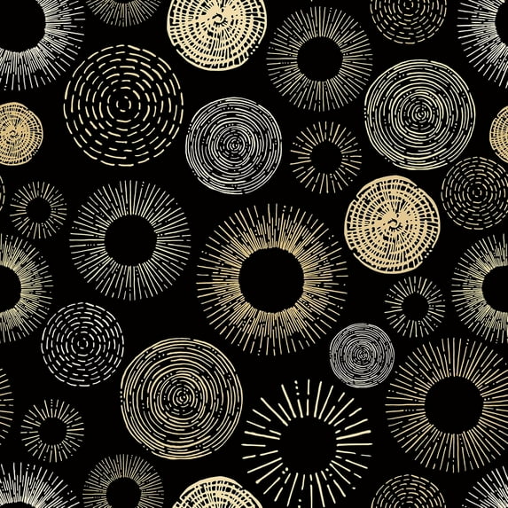 Abstract Boho Wallpaper Circle Geometric Peel and Stick Wallpaper Black ...
