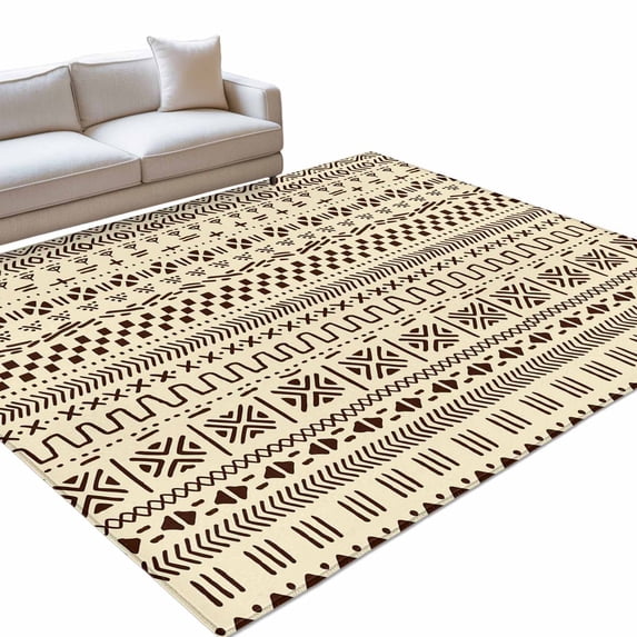 Abstract Boho Washable Rug 2.7x5 Area Rug for Living Room Bedroom Non ...