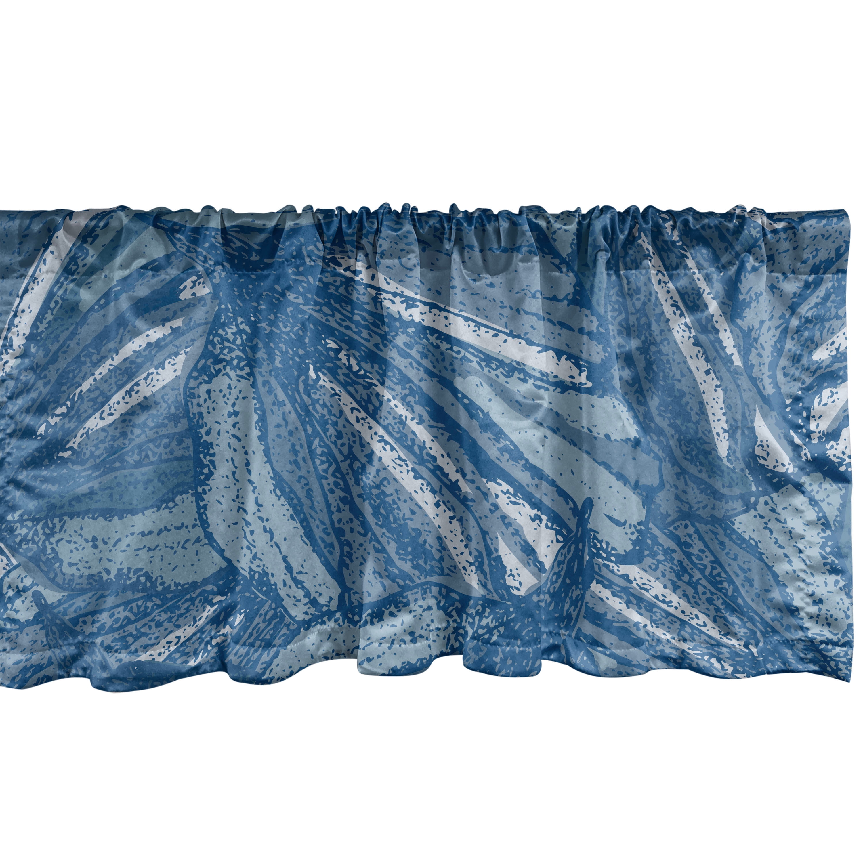 Abstract Boho Window Valance, Aquatic Colors Grunge Design Floral ...