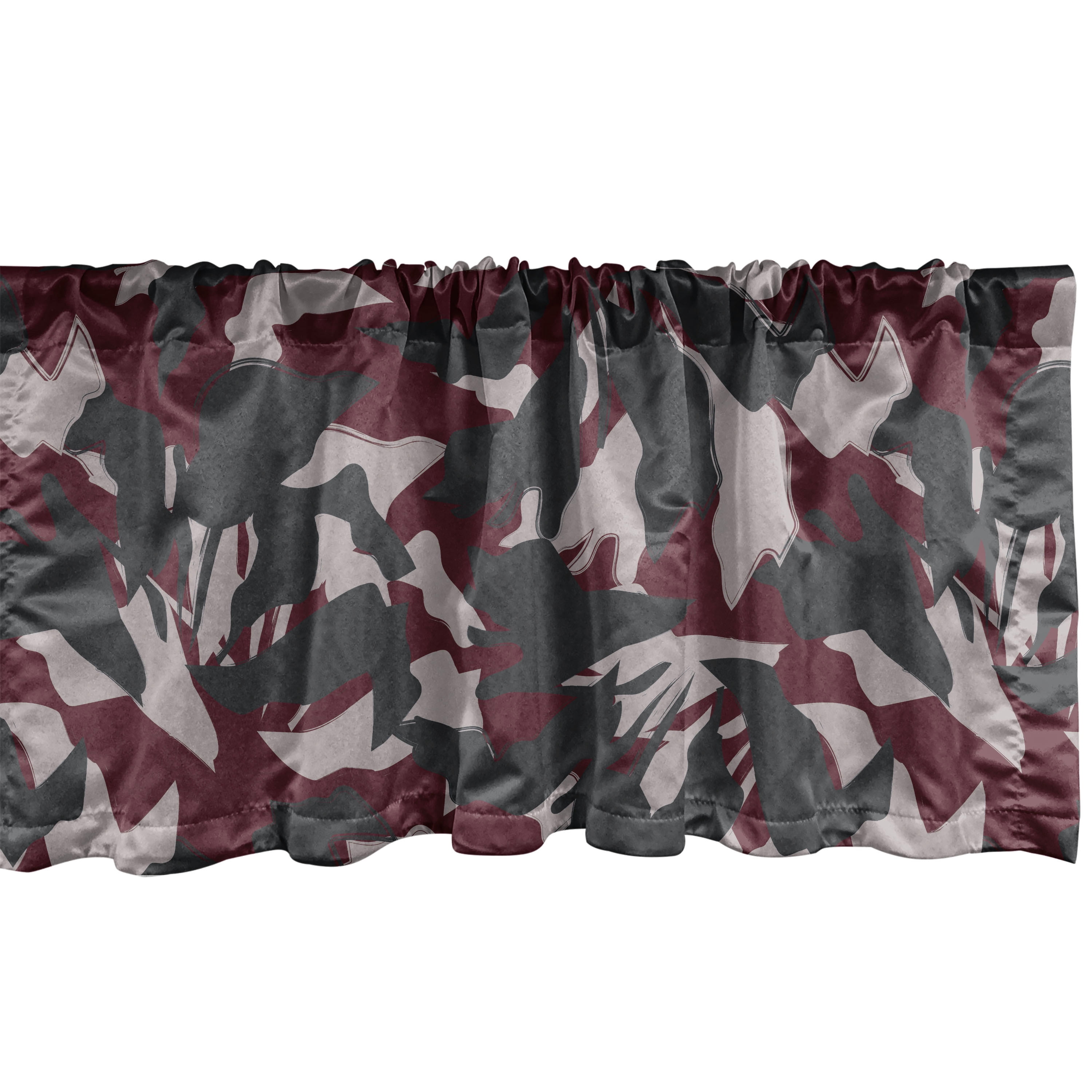 Abstract Boho Window Valance, Surreal Bicolour Tones Jumble Shapes and ...