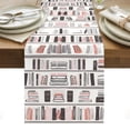 Abstract Bookshelf Table Runner Modern Literary Books Aesthetic ...