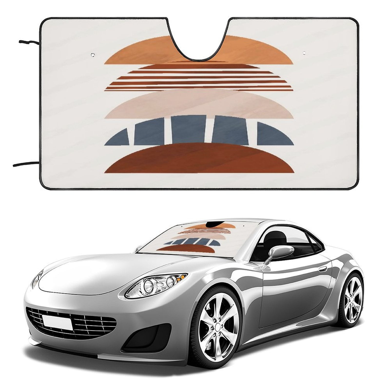 Abstract Botani Boho Flower Car Solar Protection Windshield Sunshade ...