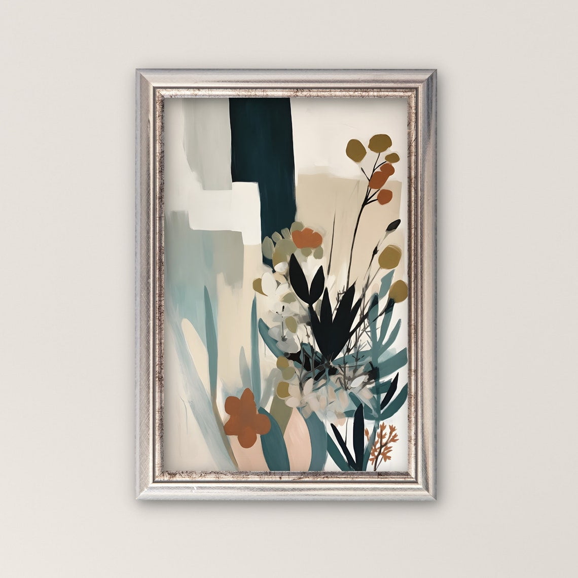Abstract Botanical Art Print, Modern Neutral Home Decor #1618, Unframed ...