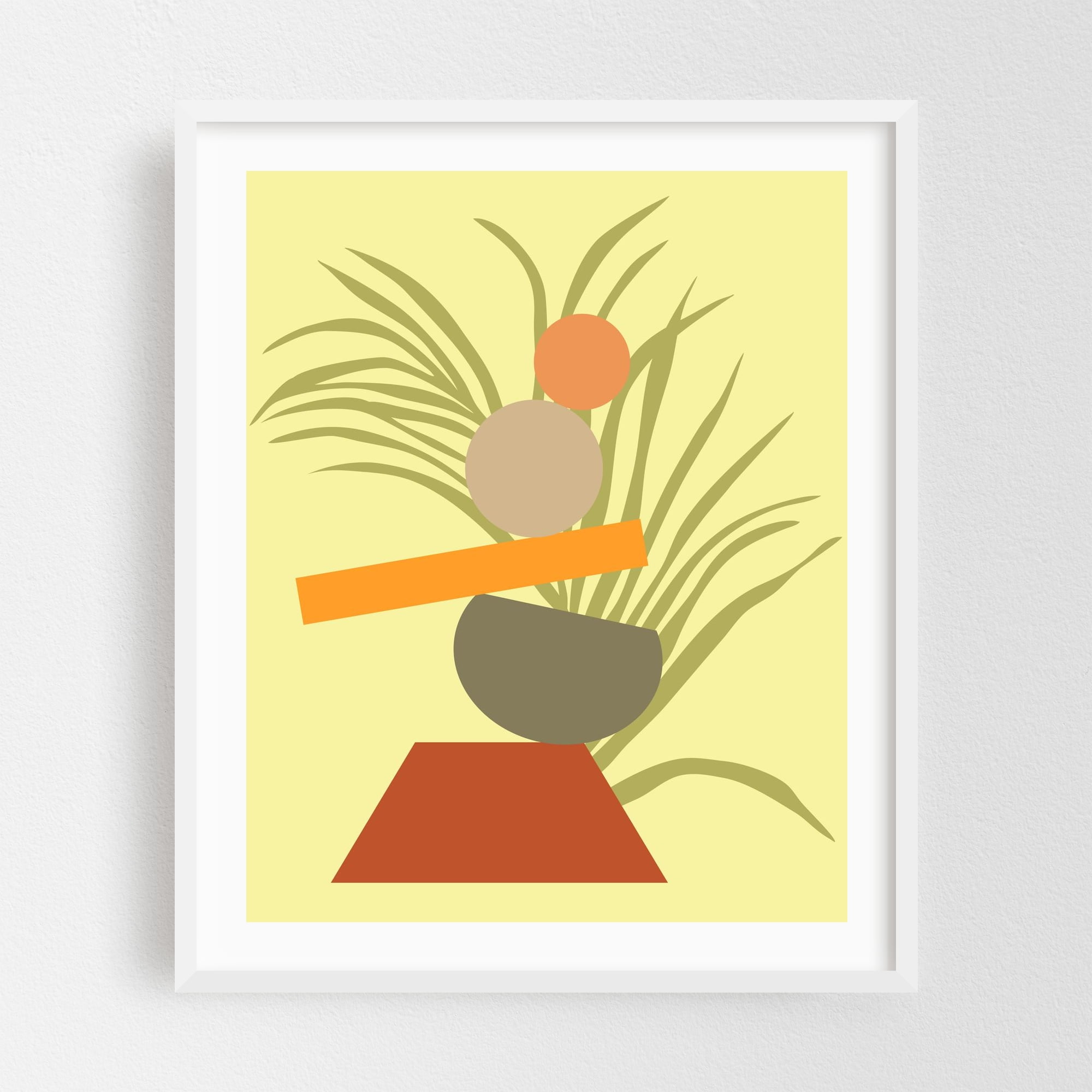 Abstract Botanical Delight - India Digital Art Geometric Minimalist ...