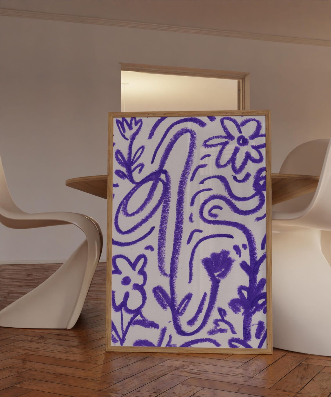 Abstract Botanical Drawing, Colorful Wall Art, Abstract Wall Art ...