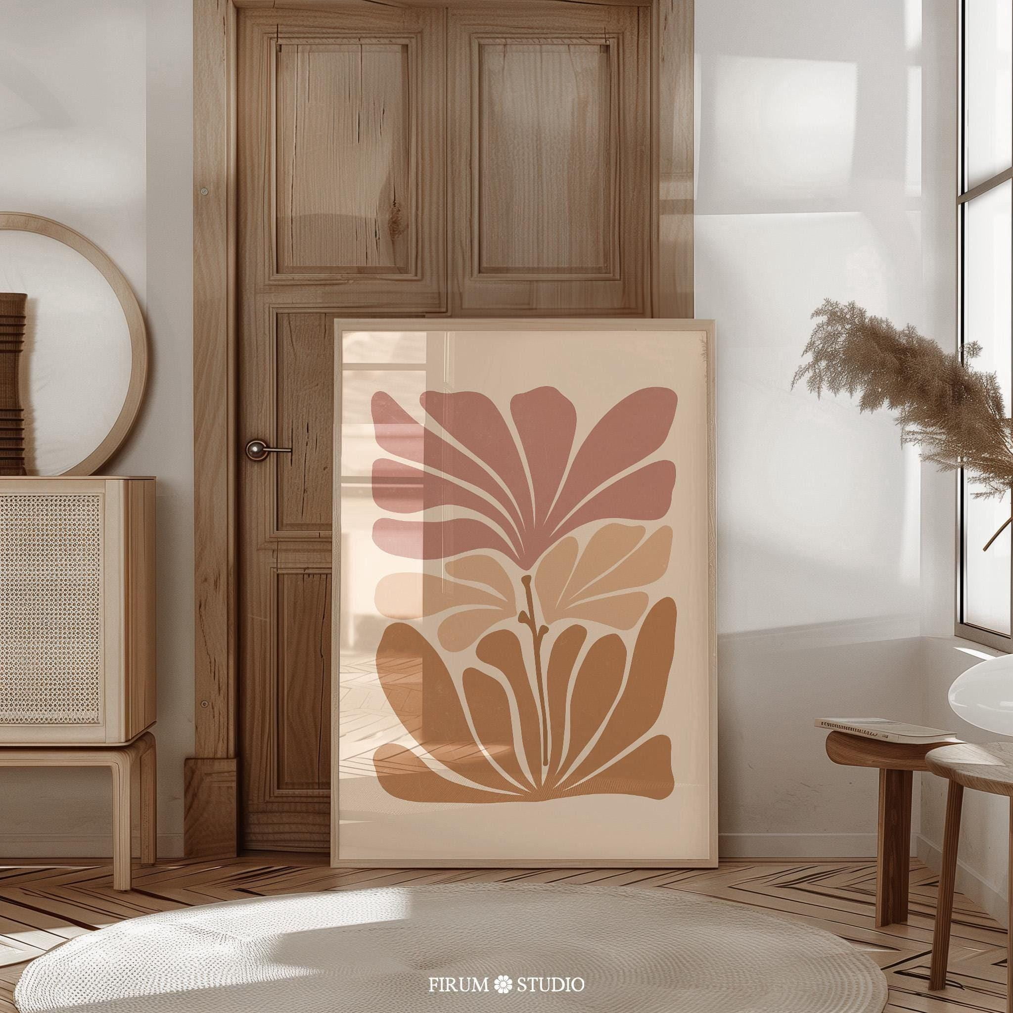 Abstract Botanical Earth Tones Poster Boho Mid Century 1164 , Poster ...