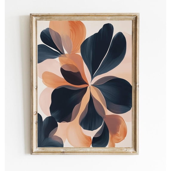 Abstract Botanical Floral Art Abstract Print Poster Modern Mid Century ...