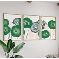 Abstract Botanical Green Floral Modern Minimalist Triptych Set 3 ...