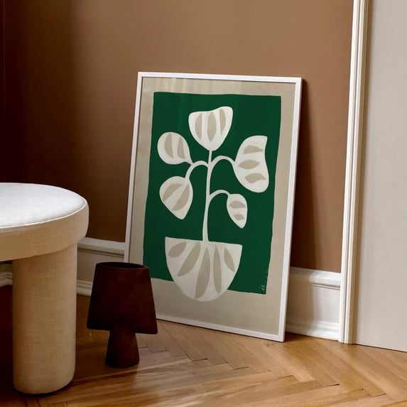 Abstract Botanical Modern Geometric Flower, Unframed Canvas - Walmart.com