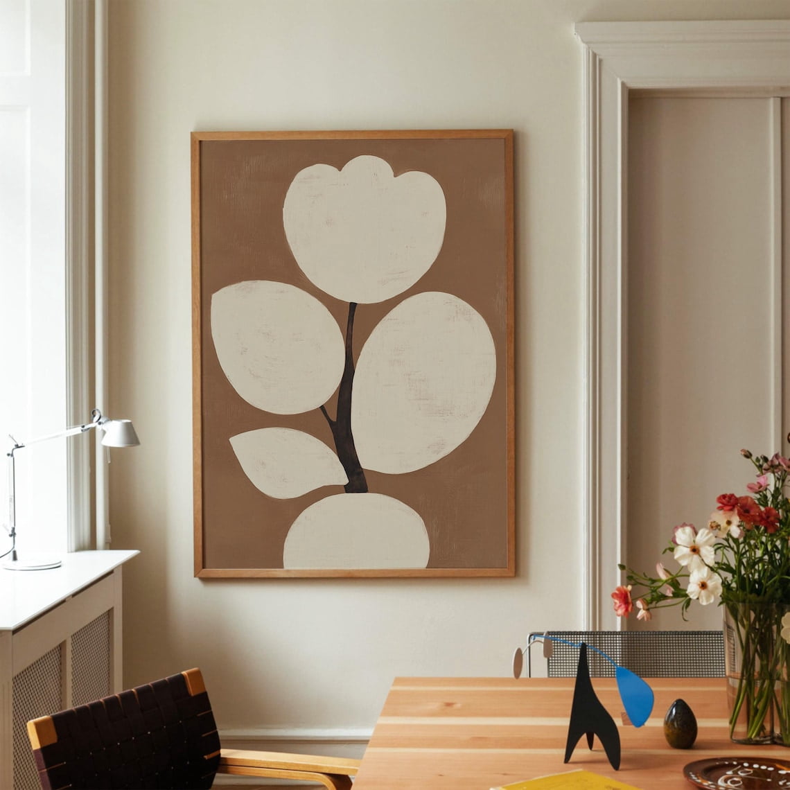 Abstract Botanical Modern Neutral Plant Minimalist Flower Scandinavian ...