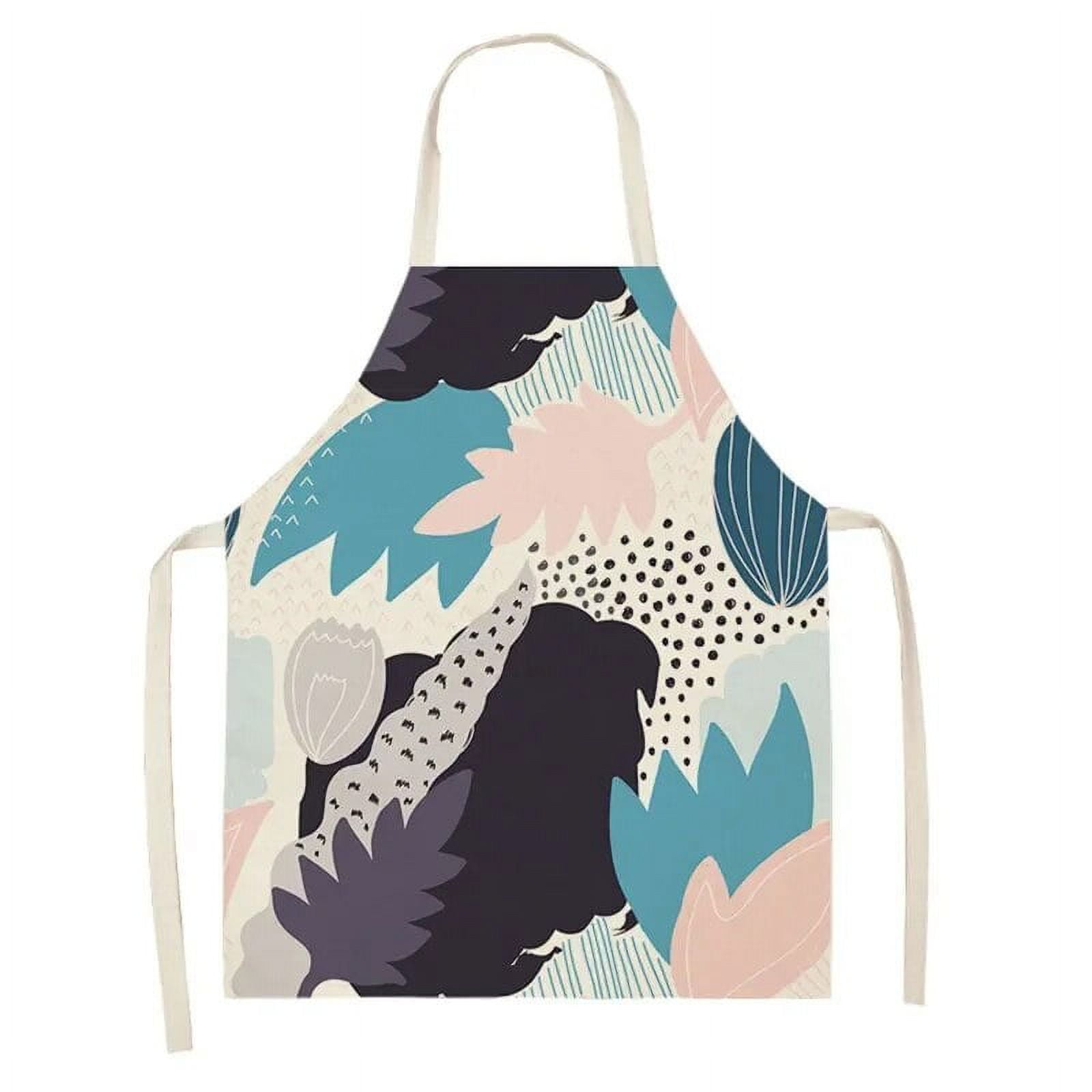 Abstract Botanical Pattern Sleeveless Print Kitchen Apron Accessories ...