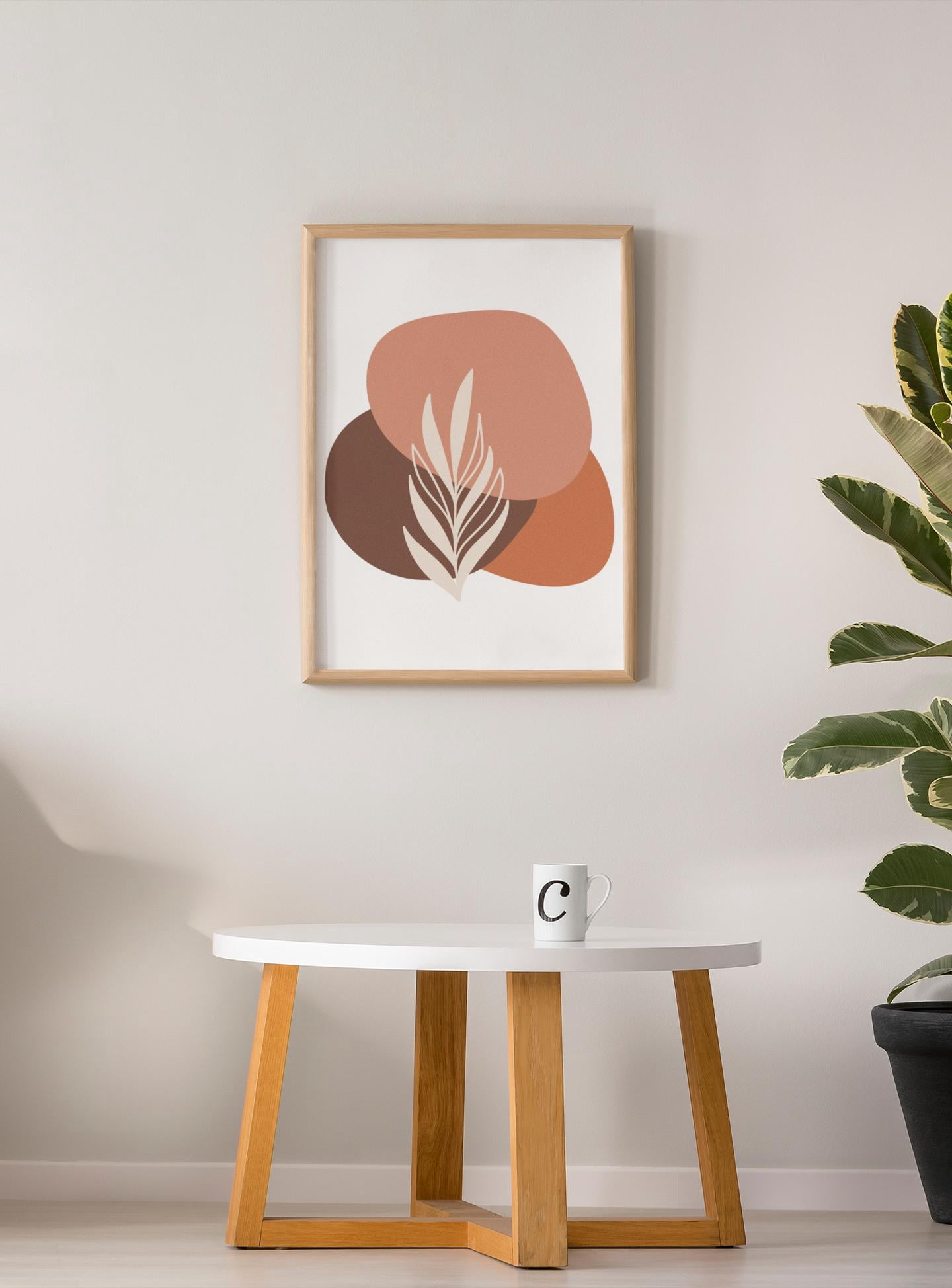 Abstract Botanical Poster Boho Wall Art Minimalist Plant Illustration ...
