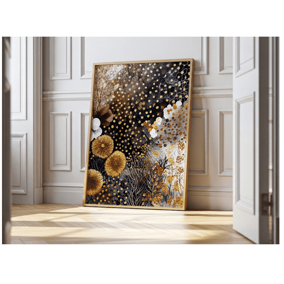 Abstract Botanical Poster Earthy Autumn Wildflower Art Boho Home Decor ...