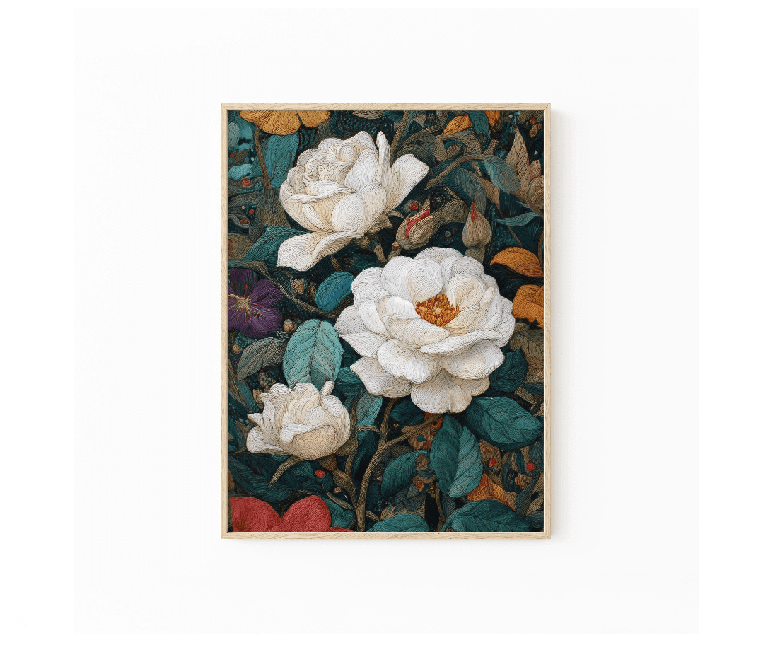 Abstract Botanical Poster Earthy Tropical Wildflower Art Boho Home ...