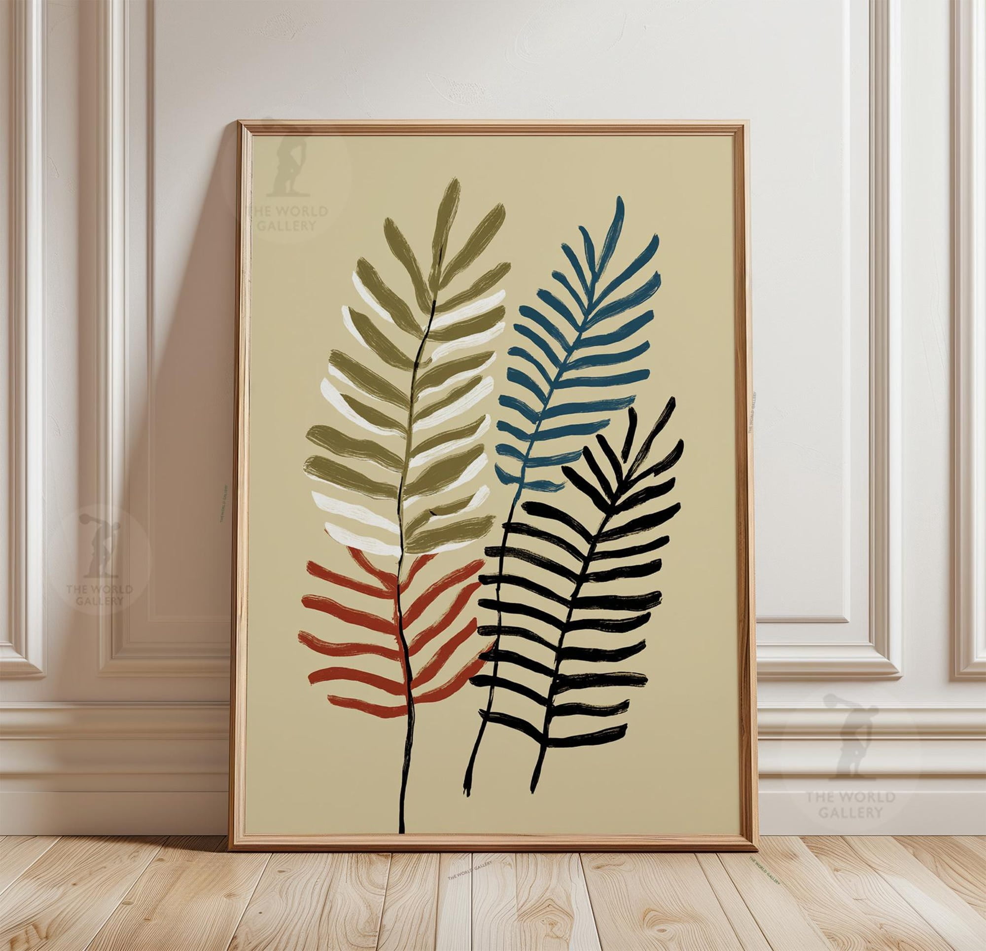 Abstract Botanical Poster Minimal Leaf Wall Art Print Modern Plant ...
