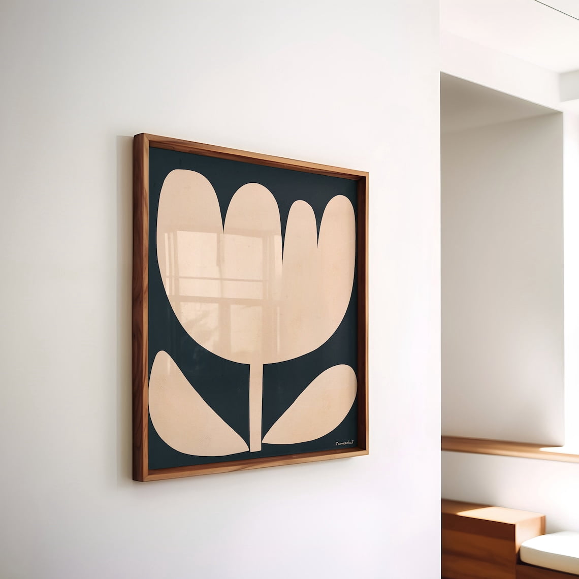 Abstract Botanical Poster Organic Shapes Wall Art Flower Tulip Living ...