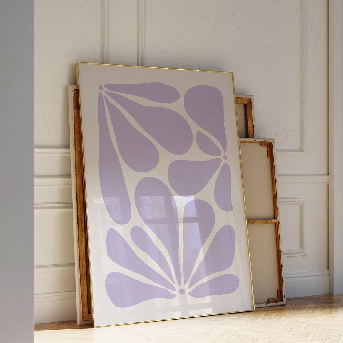Abstract Botanical Print, Purple Flower Poster, Gallery Wall Art ...