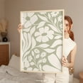 Abstract Botanical Sage Green Art Print, Modern Cottagecore Decor, Cute ...