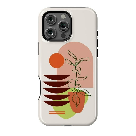 Abstract Botanical Shapes Design iPhone Case 17 16 15 14 13 12 11 Pro ...